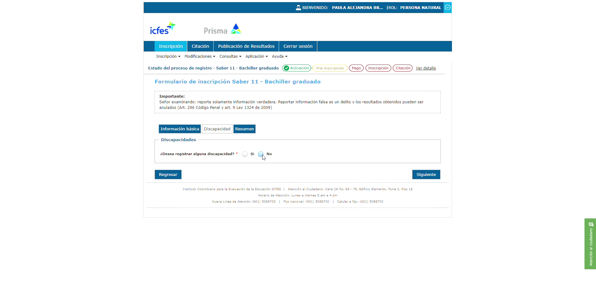 Paso a paso proceso de inscripción Prueba ICFES Saber 11°